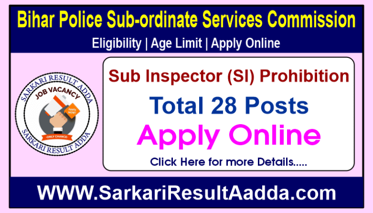 Bihar Police Sub Inspector Recruitment 2025 Mein Join Kijye