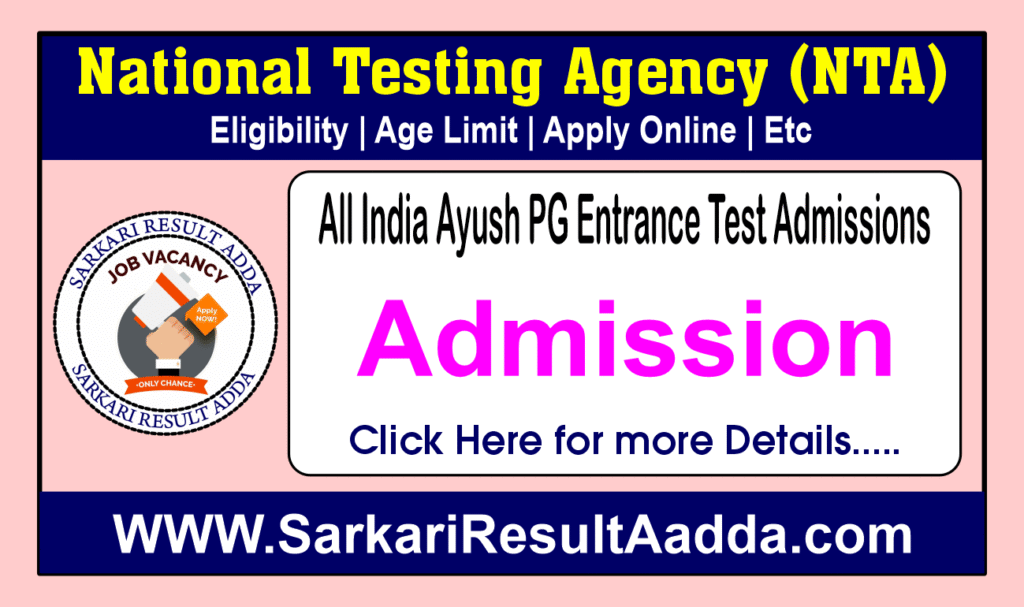 NTA AIAPGET 2025: Apply for AYUSH PG Entrance Exam Now